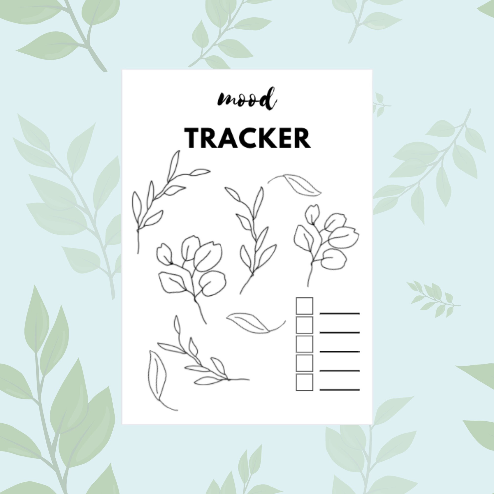 March Mood Tracker Printable Foliage / Botanical Theme - Etsy