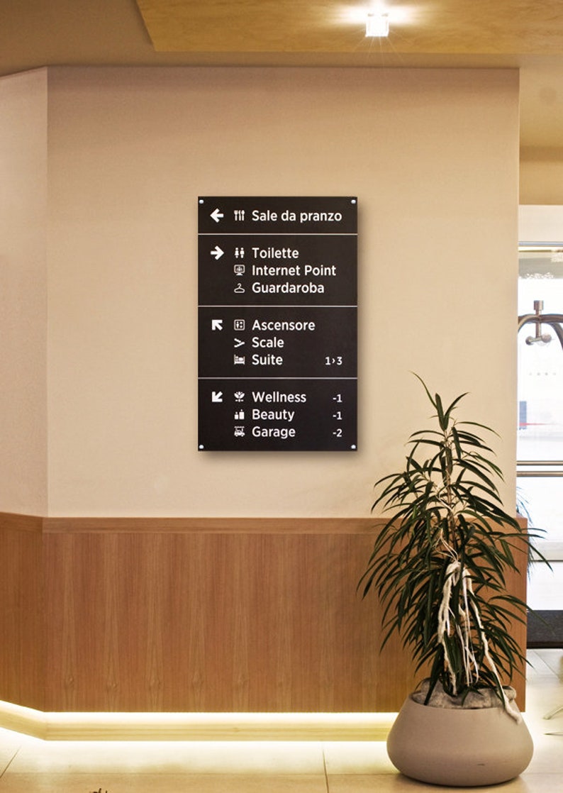 Directory Sign for Floor Levels, Fully Customized, Wall Sign, Custom ...