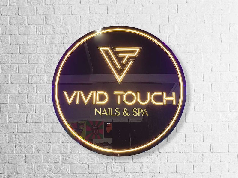 3D Acrylic Led Sign Business Logo on Led & Acrylic Sign - Etsy