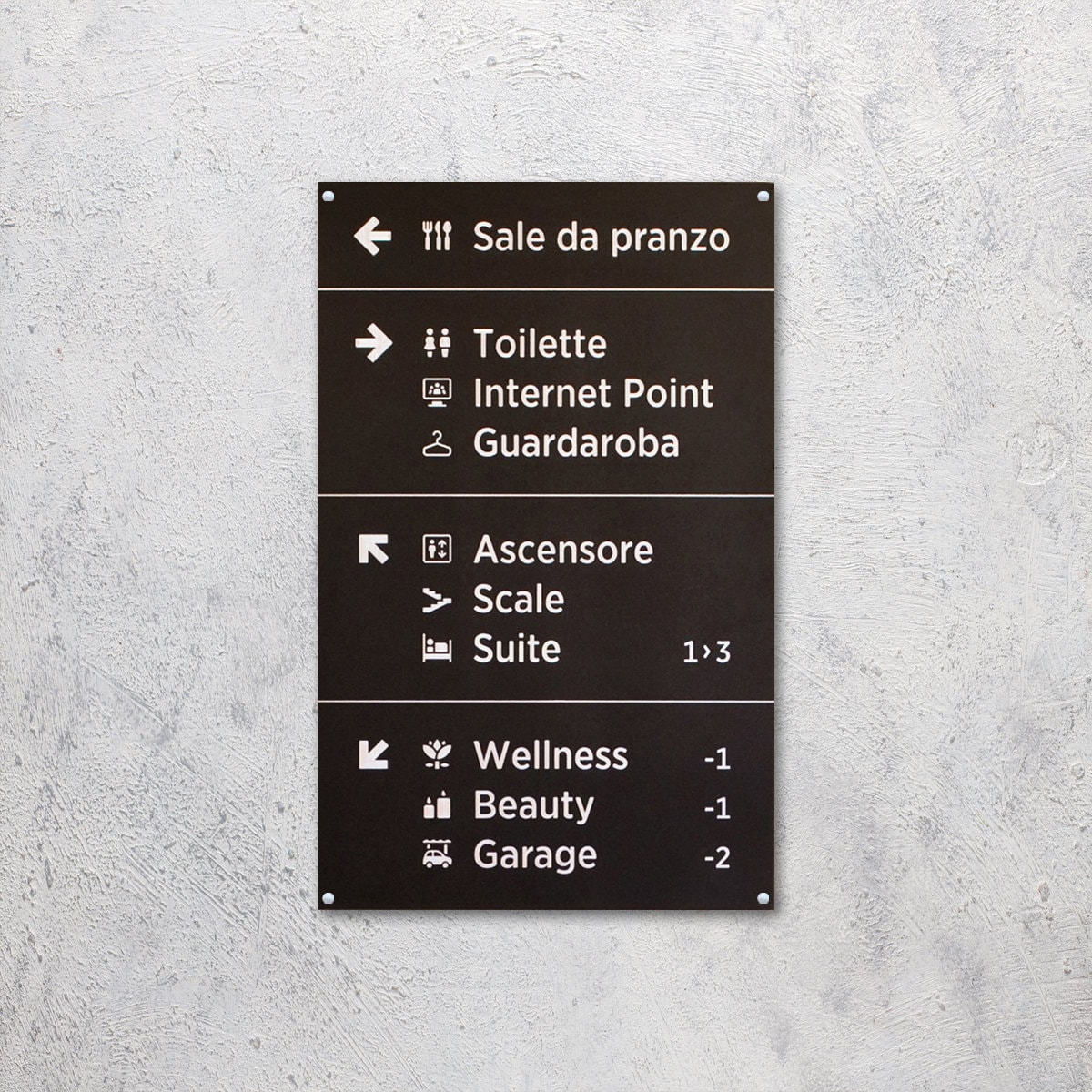 Directory Sign for Floor Levels, Fully Customized, Wall Sign, Custom ...