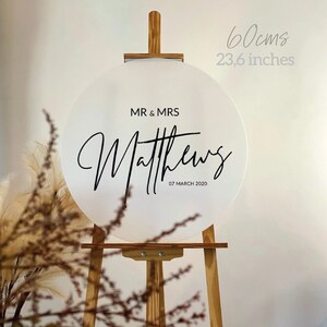 Round Circle Wedding Welcome Sign, Large Acrylic Wedding Sign ...
