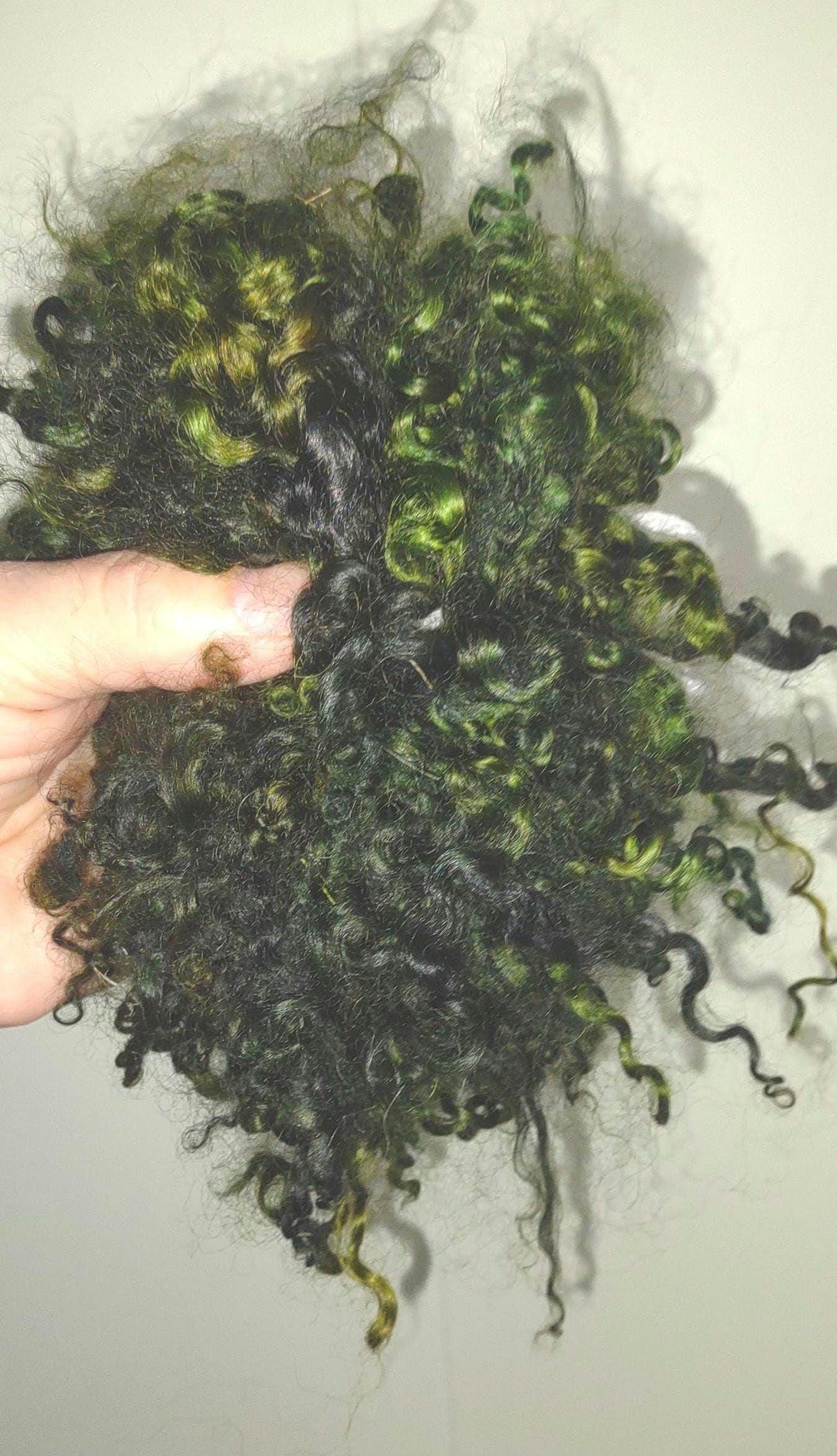Wensleydale Lamb Curly Locks Sold by the Ounce Color Midnight Moss ...