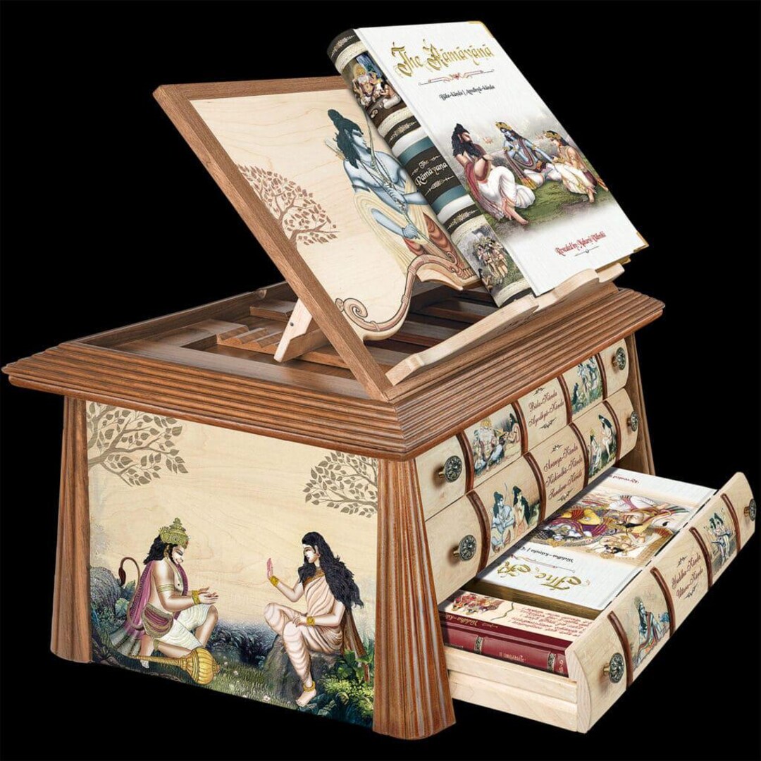 The Ramayana Book Signature Edition handcrafted Wooden Hut-styled Box ...