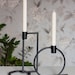 Modern Black Metal Candlestick Set: 2 Pcs Geometric Taper Candle ...