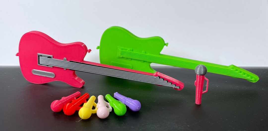 Guitar and Microphone Doll Accessory, Toy Instrument for Dolls - Etsy
