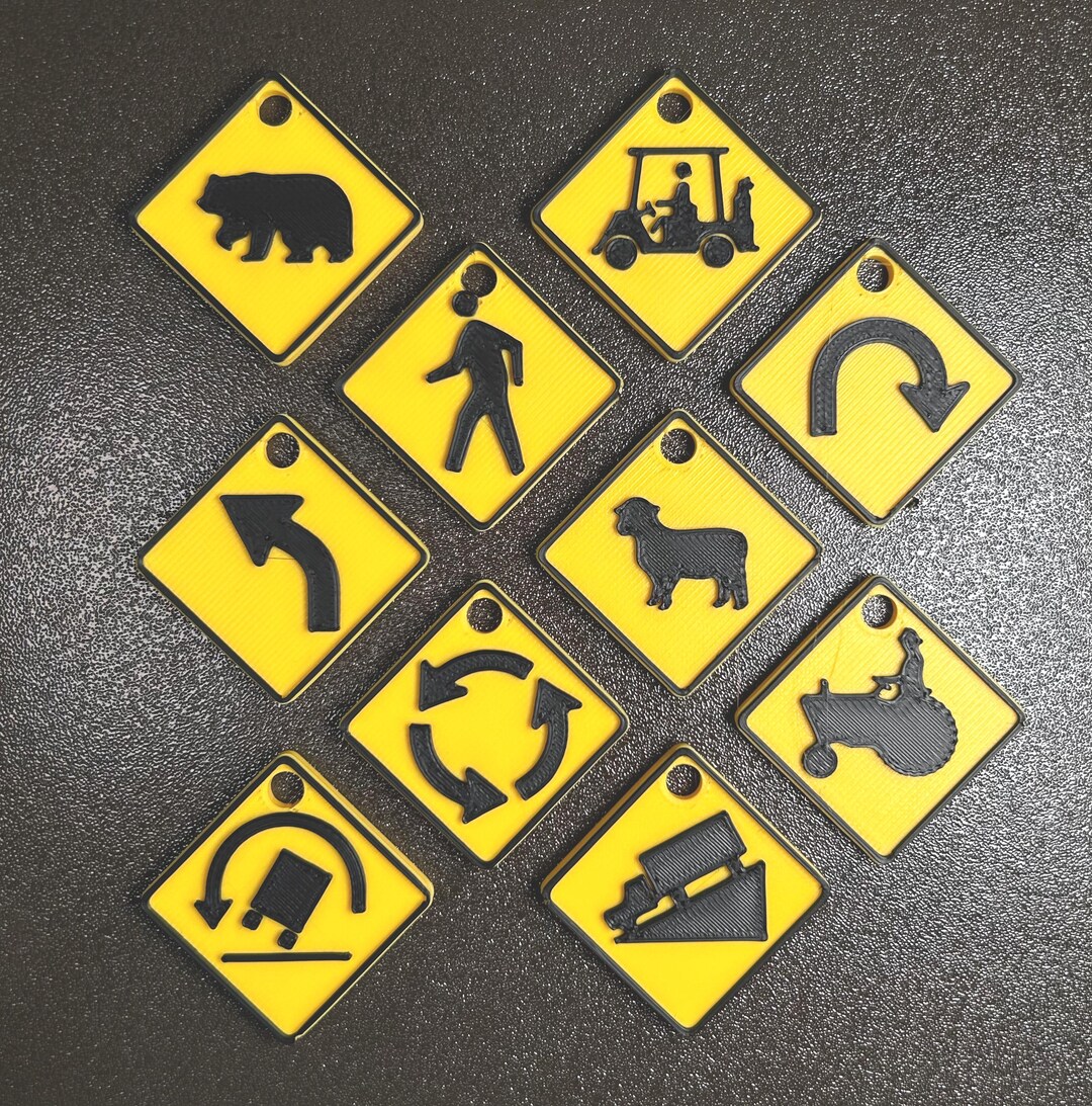 Road Sign Key Chain 10 STL Files - Digital Download for 3D Printing - Etsy