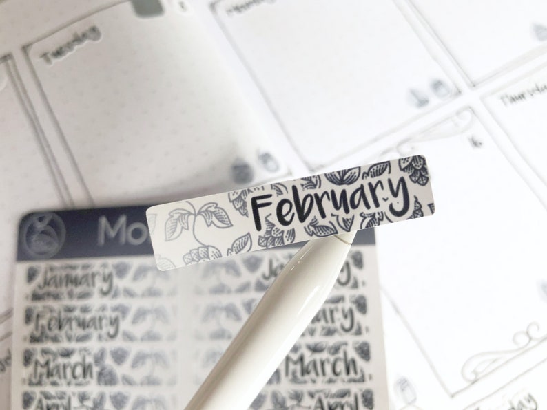 Months of the Year Sticker Sheet Month Stickers 24 Planner Month ...