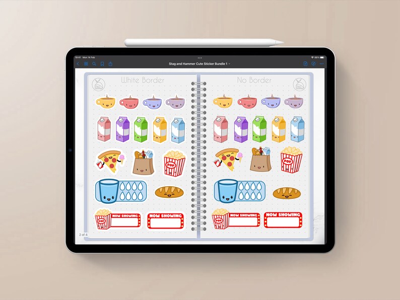Cute Everyday Digital Sticker Pack Pre-cropped Goodnotes Stickers ...