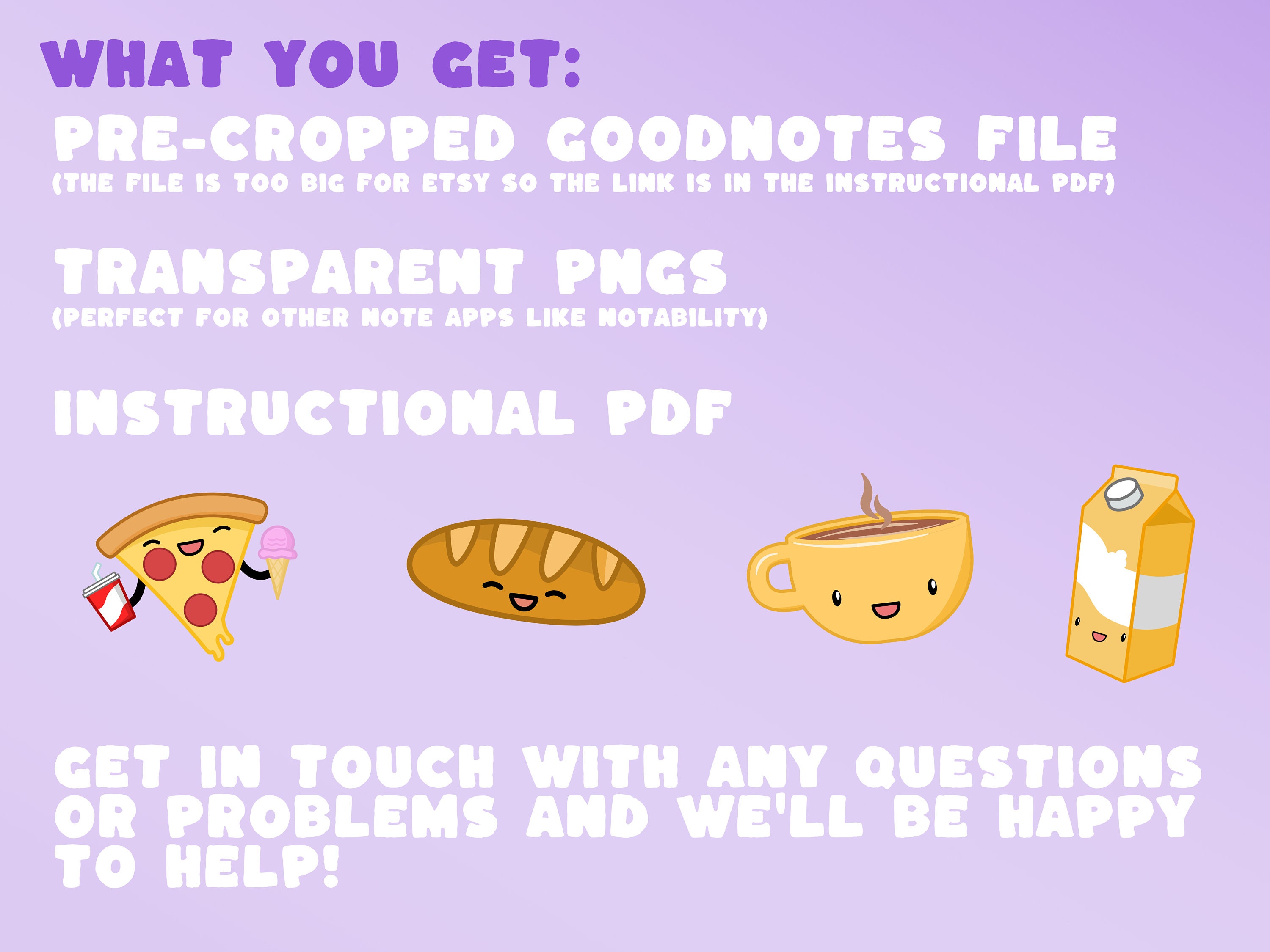 Cute Everyday Digital Sticker Pack Pre-cropped Goodnotes - Etsy