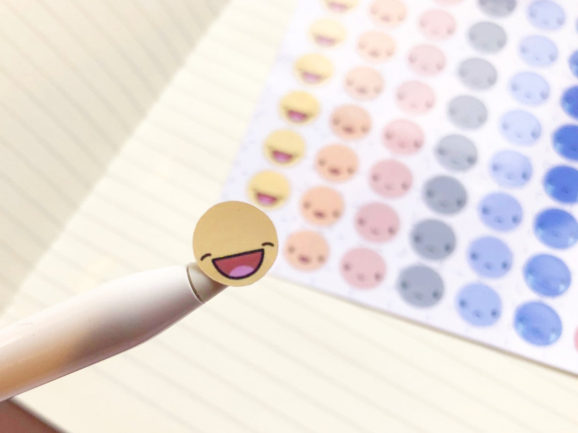 Mood Tracker Face Mental Health Stickers | 77 Cute Planner and Journal ...