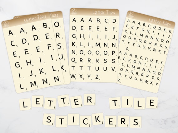 Letter Tile Stickers Alphabet Tiles Scrabble Style Letter | Etsy UK