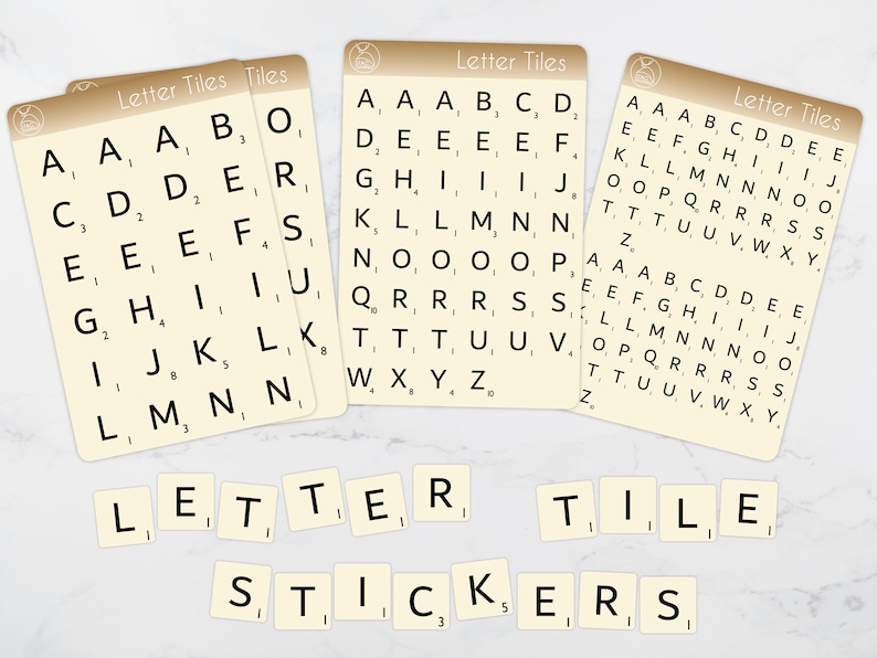 Letter Tile Stickers Alphabet Tiles Scrabble Style Letter | Etsy UK