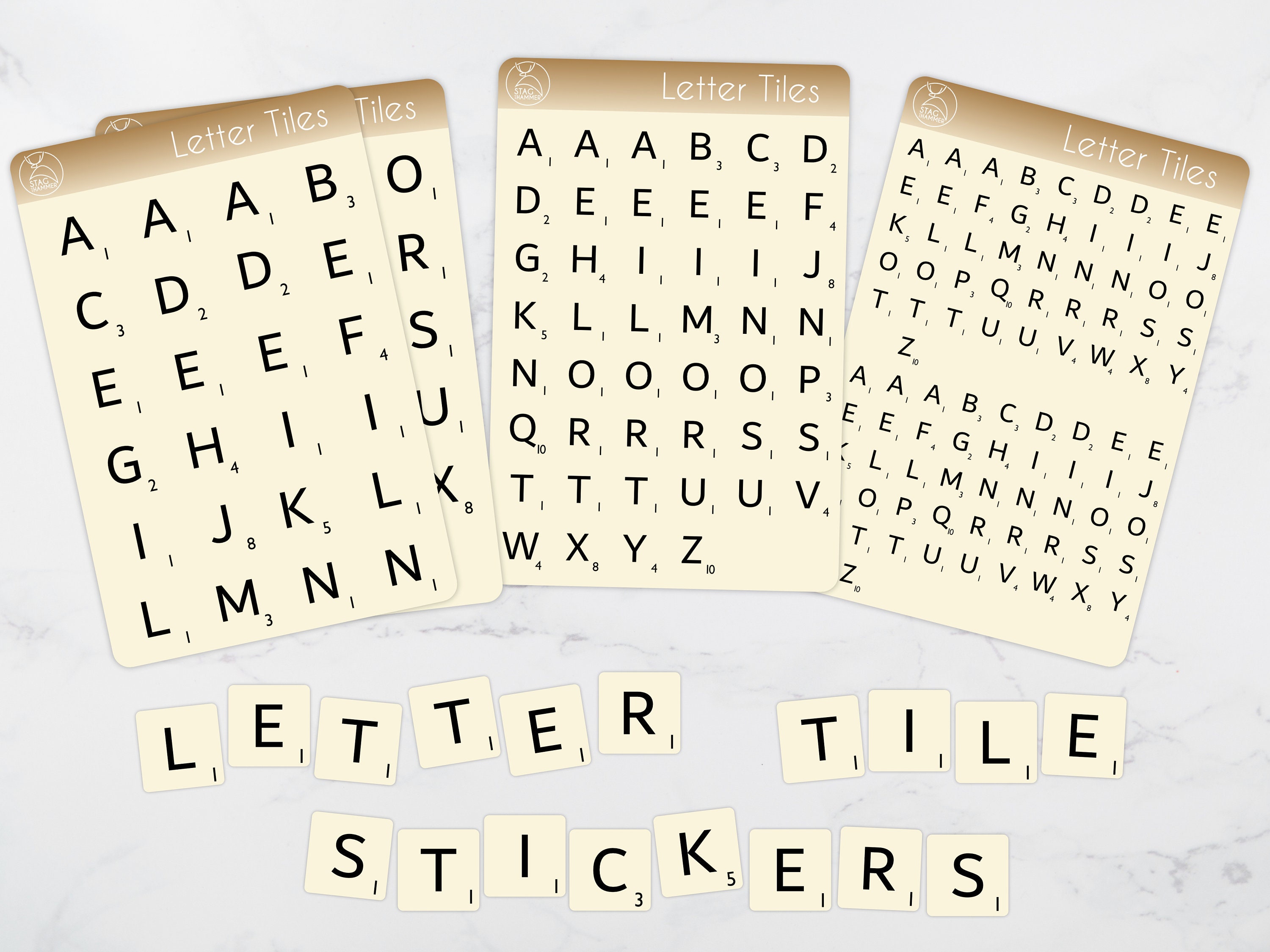 Letter Tile Stickers | Alphabet Tiles | Scrabble Style Letter Stickers ...