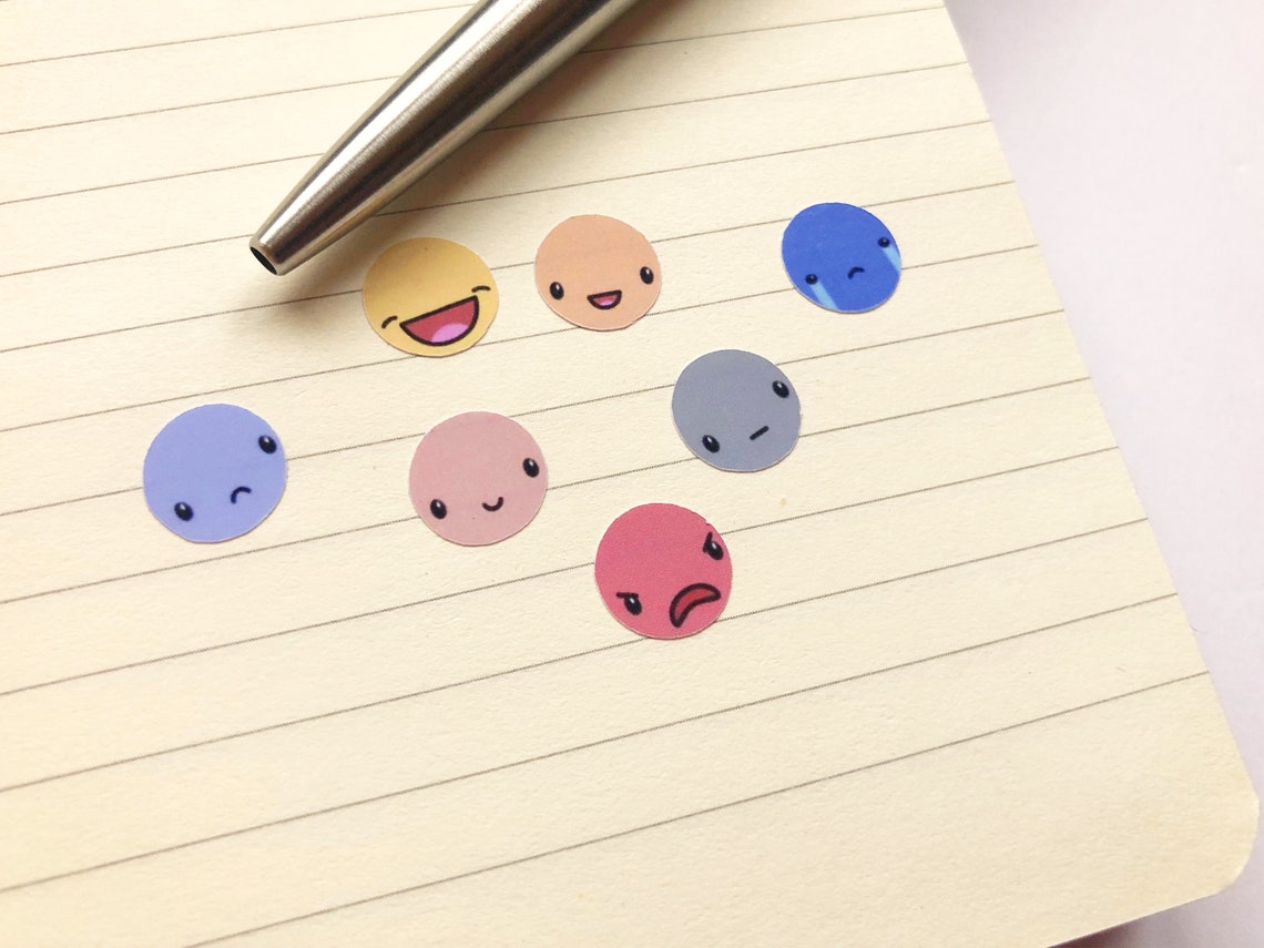 Mood Tracker Face Mental Health Stickers 77 Cute Planner and - Etsy UK