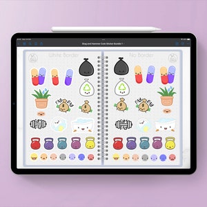 Cute Everyday Digital Sticker Pack | Pre-cropped Goodnotes Stickers ...