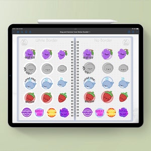 Cute Everyday Digital Sticker Pack | Pre-cropped Goodnotes Stickers ...