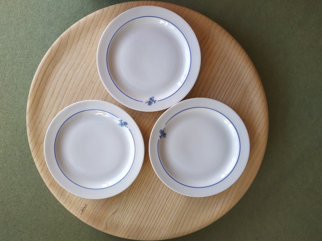 Mariehult Sweden Blåklint Flat Plates Lunch Dessert Dish Set - Etsy