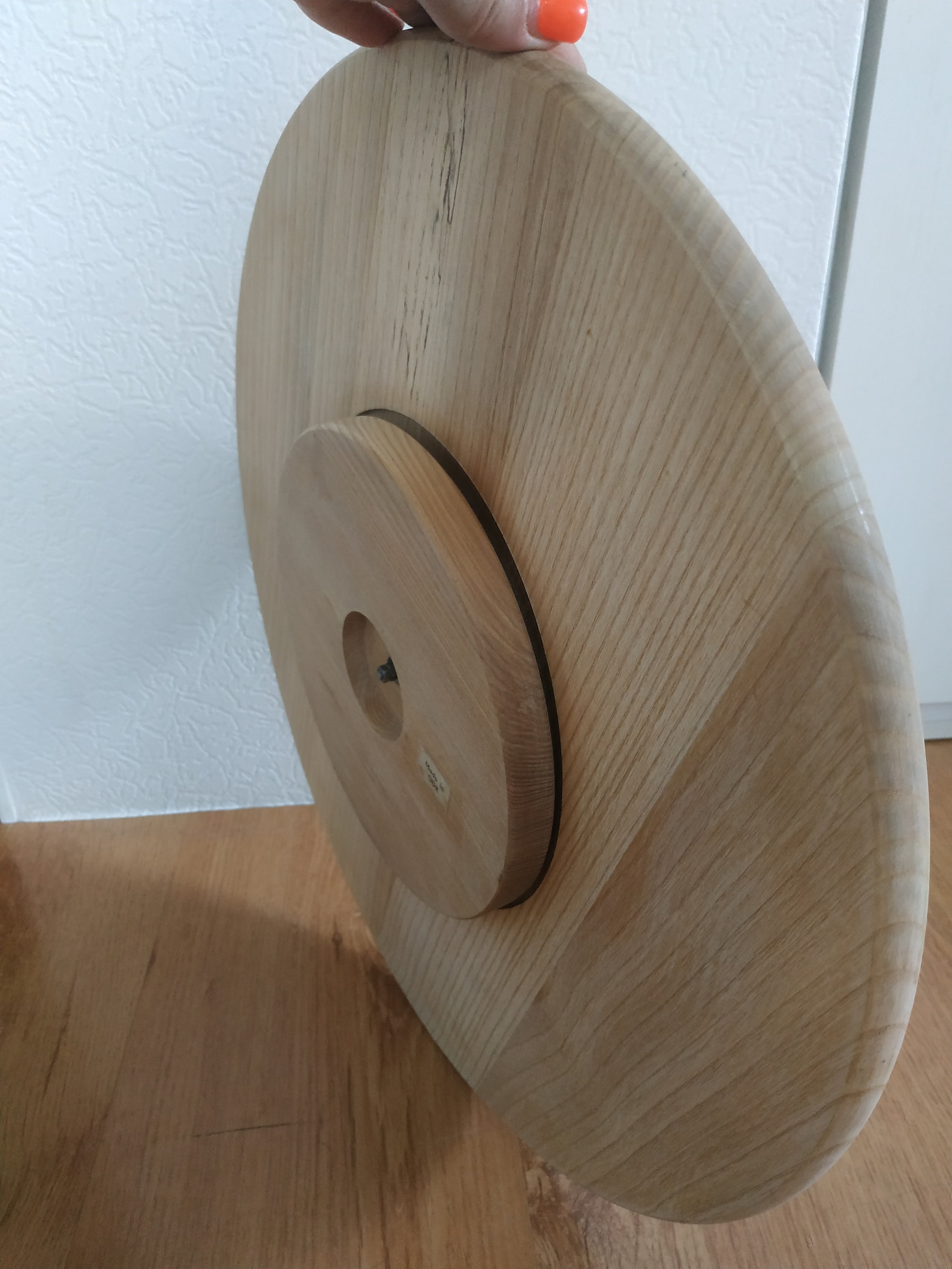 Vtg Revolving Pizza Stand / Large Wooden Cake Stand / Cake Turntable ...