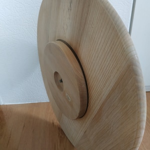 Vtg Revolving Pizza Stand / Large Wooden Cake Stand / Cake Turntable ...