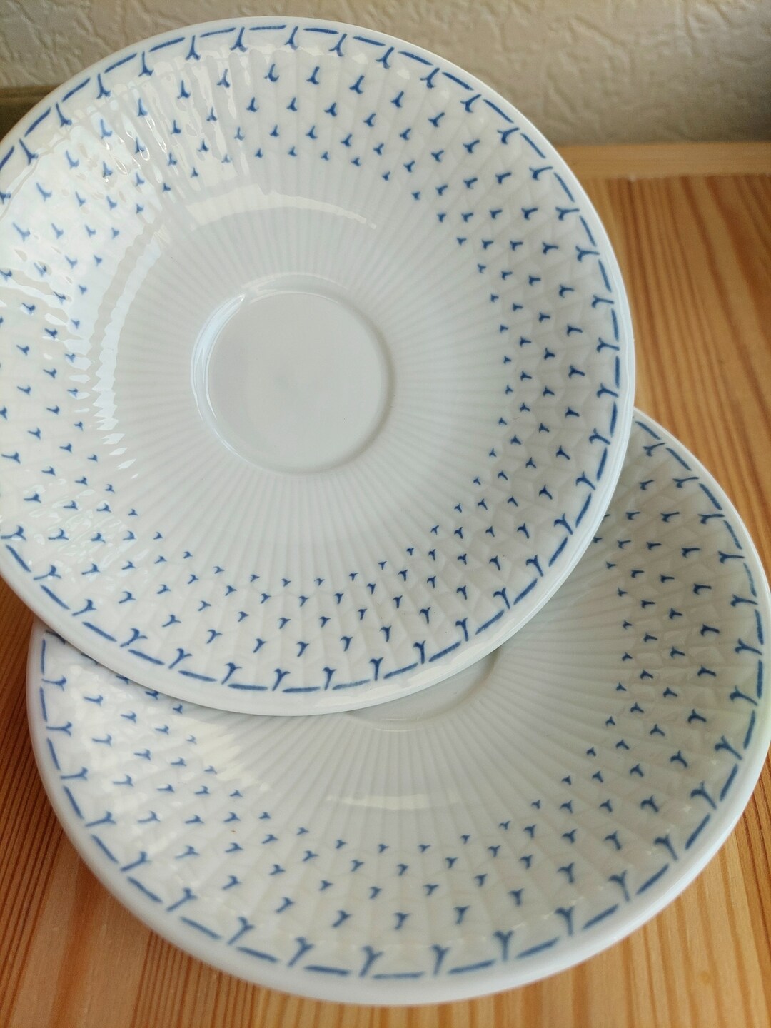 Rorstrand "bla Vinge" 2 Porcelain Saucers, Vintage Made in Sweden - Etsy
