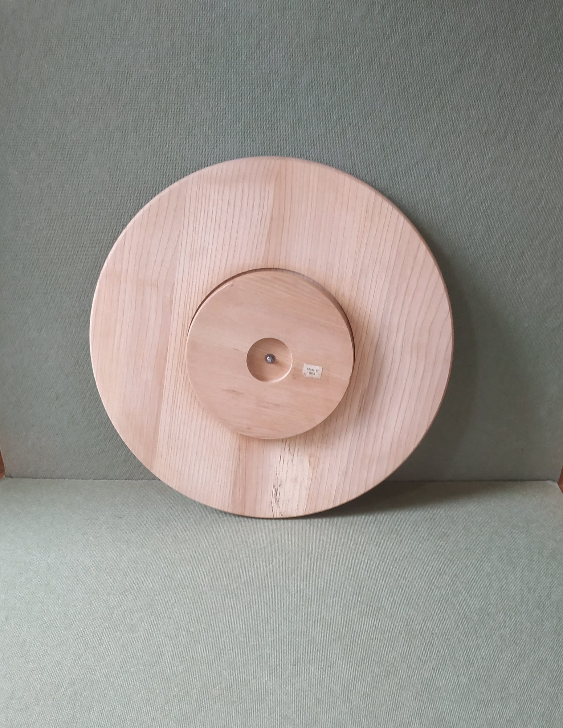 Vtg Revolving Pizza Stand / Large Wooden Cake Stand / Cake Turntable ...