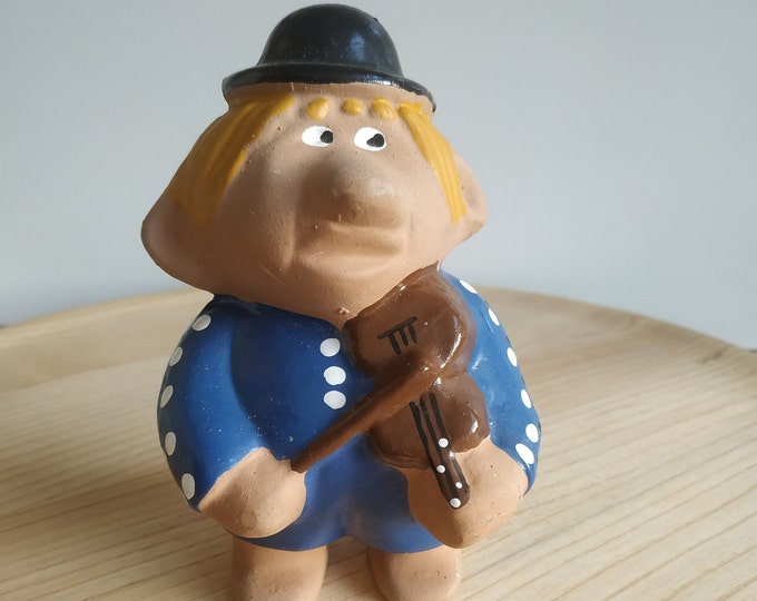 Troll With a Violin, Vnt Figurines of Musician,swedish Trolls, Ceramics ...