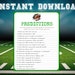 Football Predictions Game, Printable Big Game Predictions, Super Bowl ...