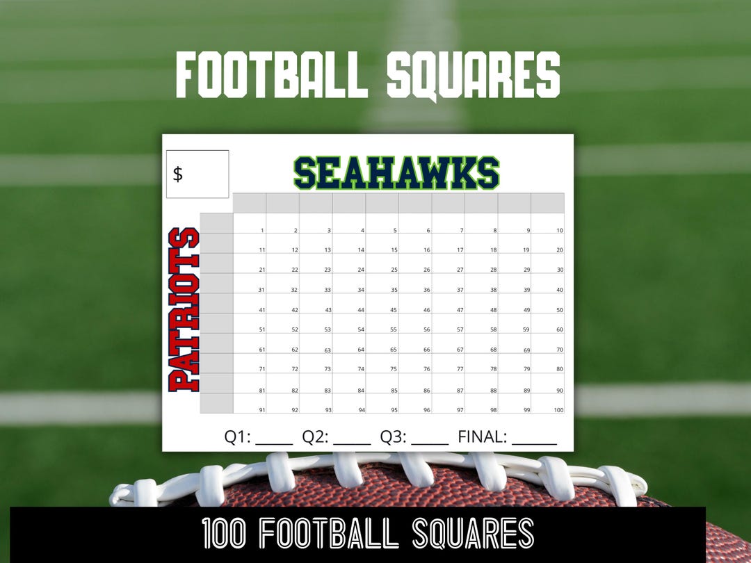 Printable Super Squares 100 Numbers, Squares Game, Football Squares ...