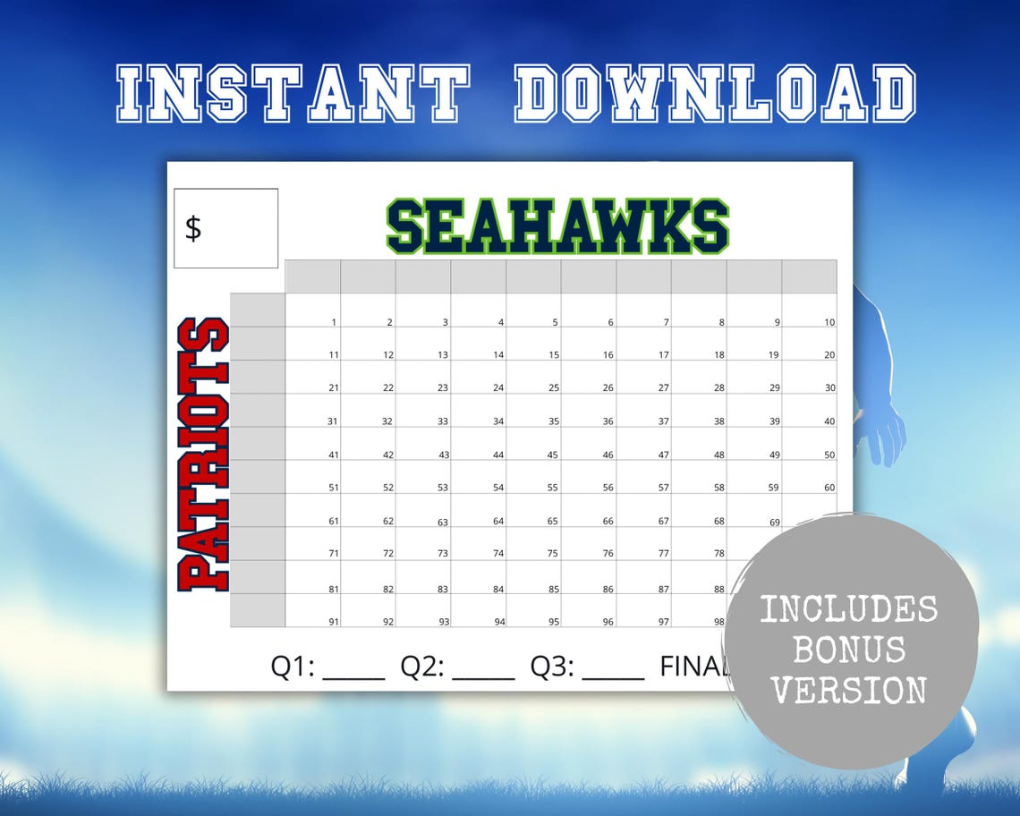Printable Super Squares 100 Numbers, Squares Game, Instant Download ...