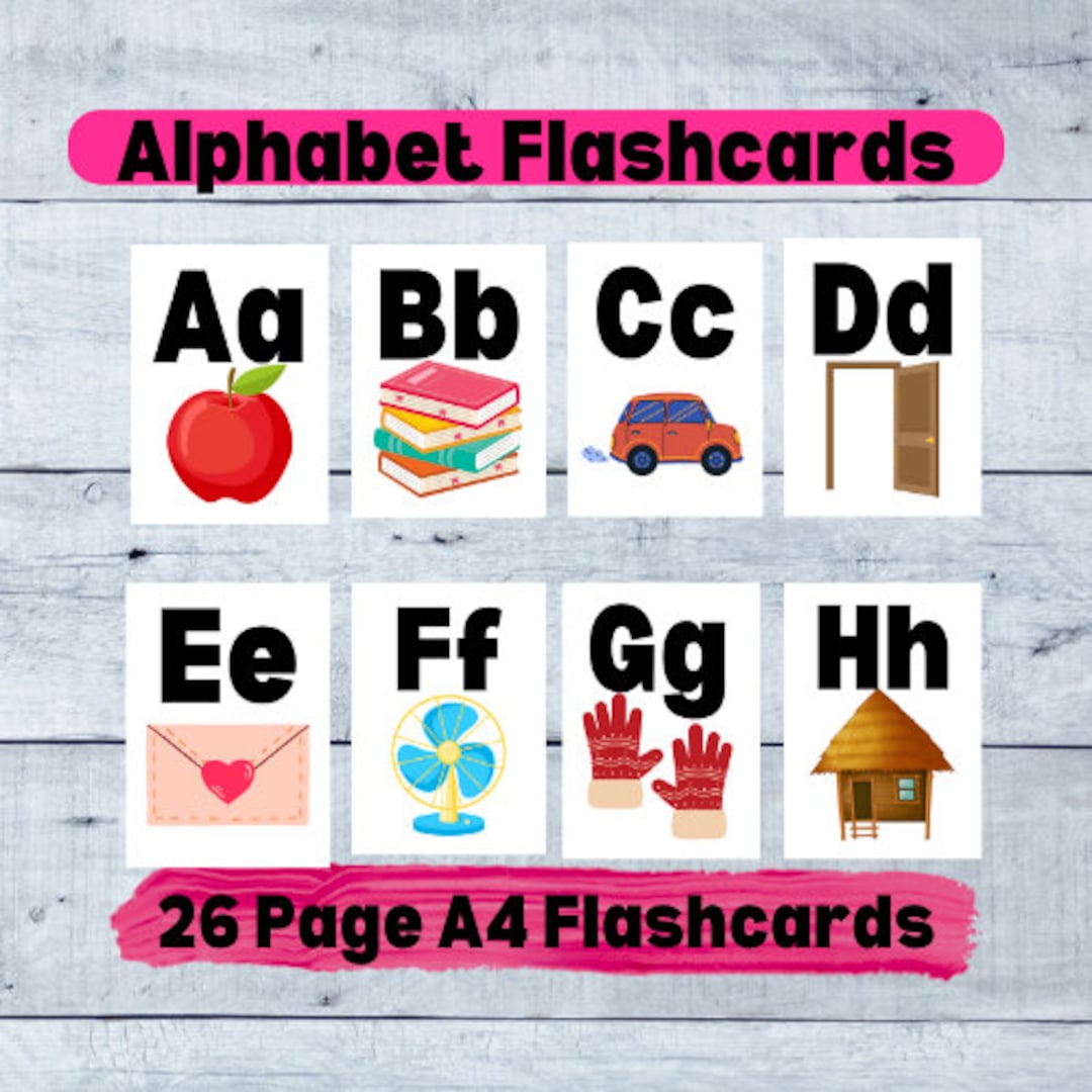 Alphabet Flashcards, Preschool Educational Learning Materials, ABC ...
