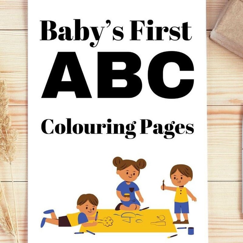 ABC Colouring Pages Baby Shower Alphabet Book Baby's First ABC ...