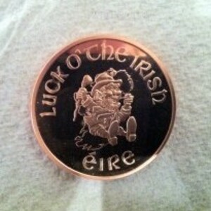 Lucky Irish Coin, 1 Troy Ounce .999 Fine Copper Bullion, Luck O' the ...