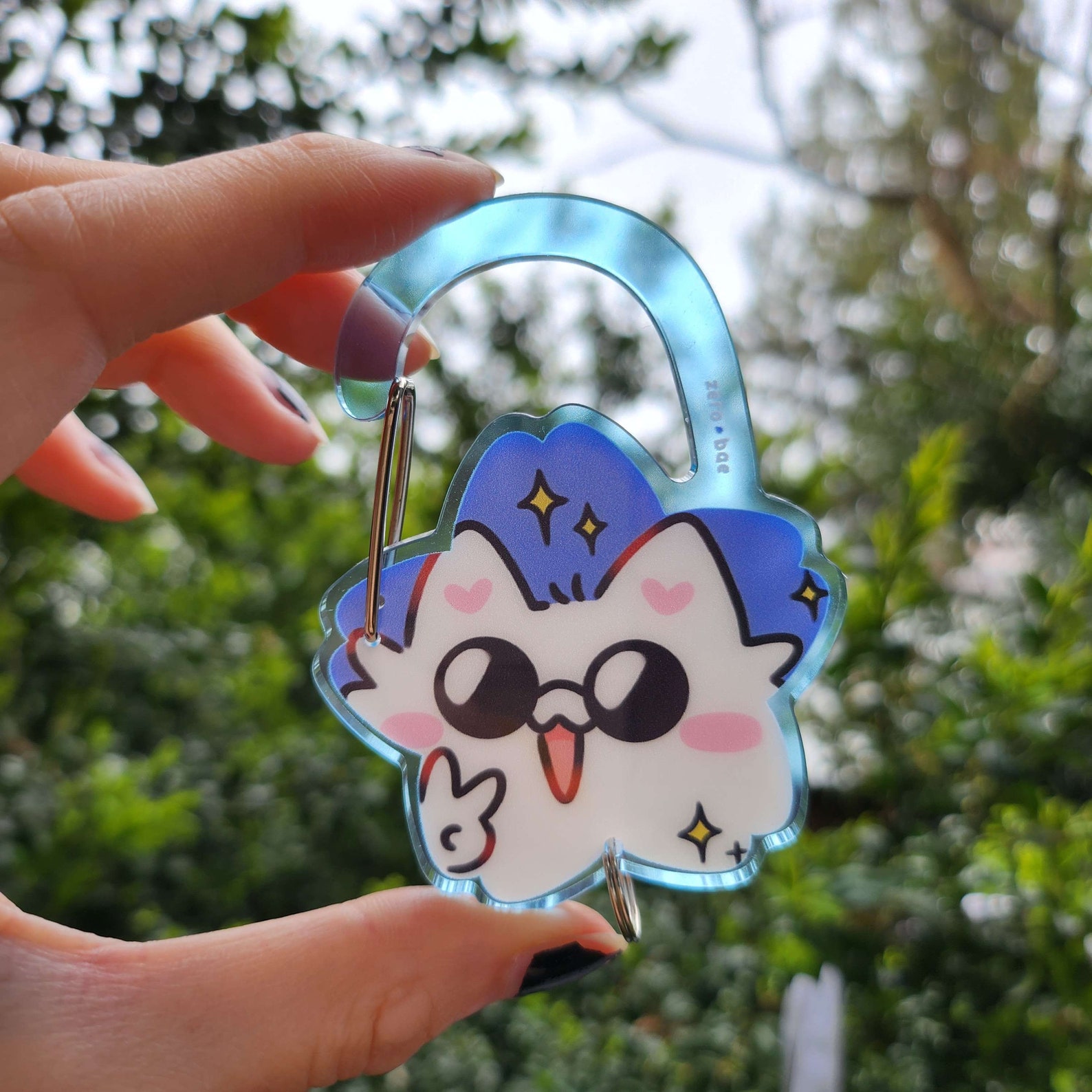 Cherry Blossom Gojo Cat JJK Acrylic Carabiner Keyring Sakura - Etsy