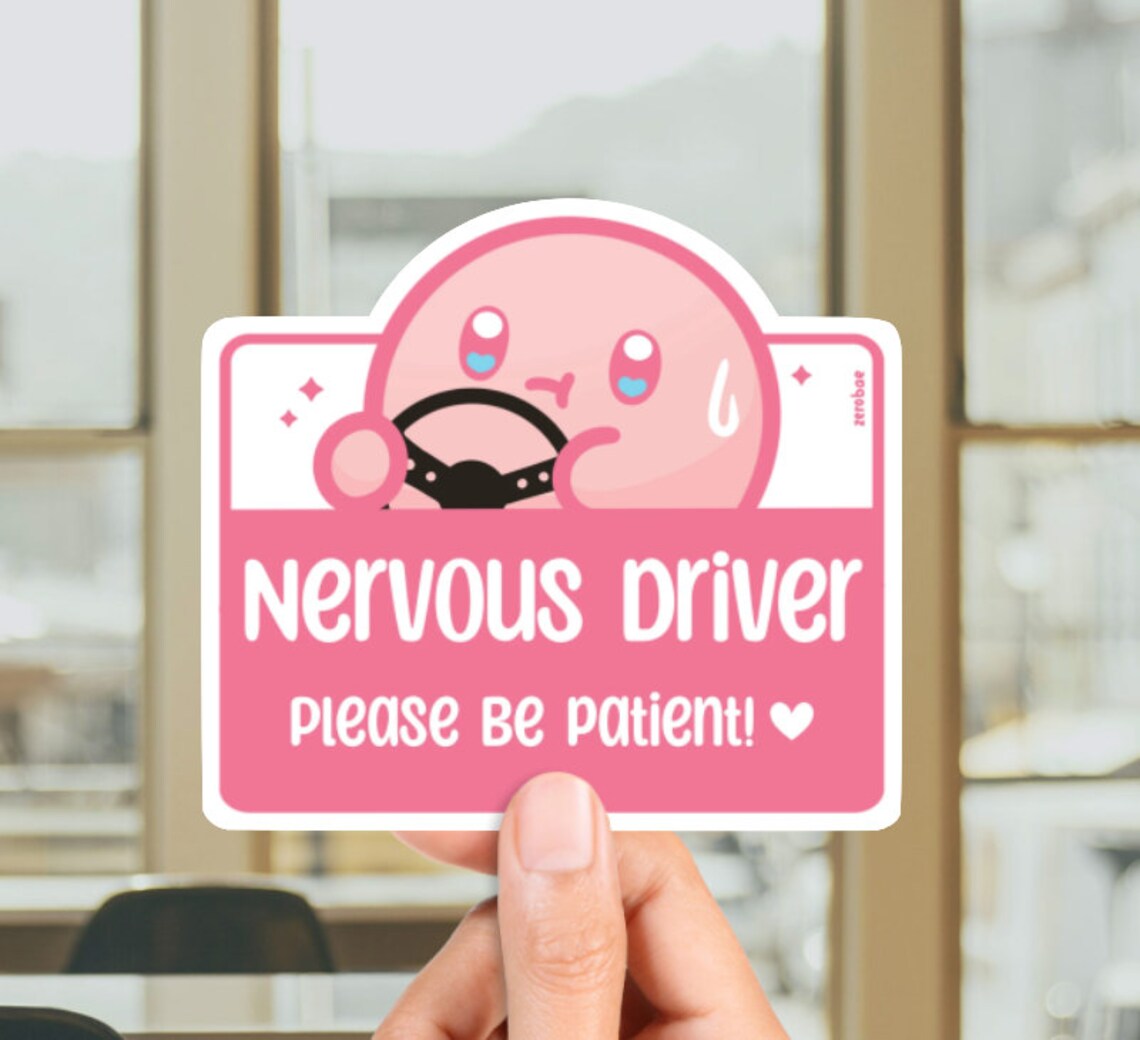 Anxious Nervous Driver Vinyl Sticker - Etsy