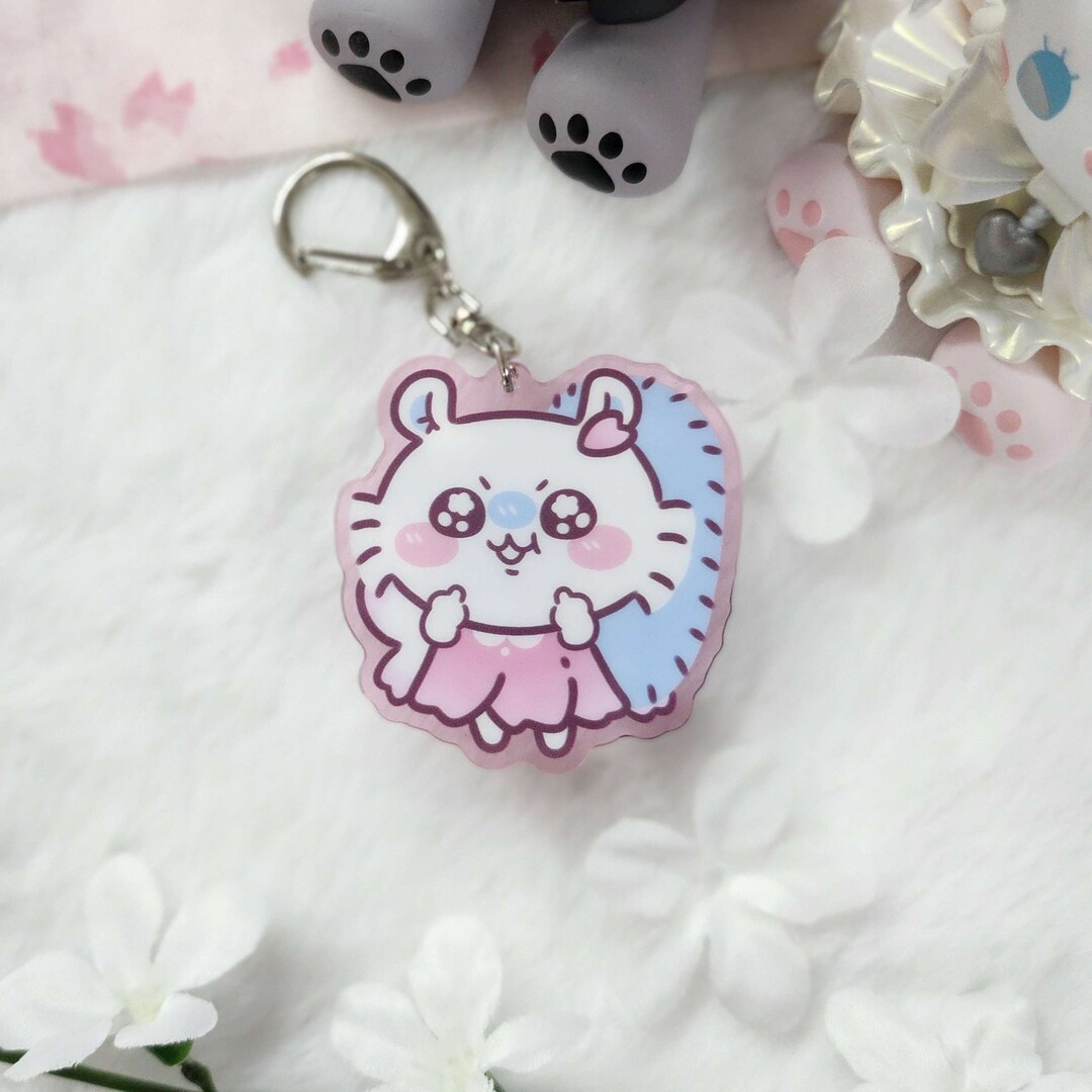 Sakura Cherry Blossom Fairy Chi Kawa Flying Squirrel Acrylic Keychain ...