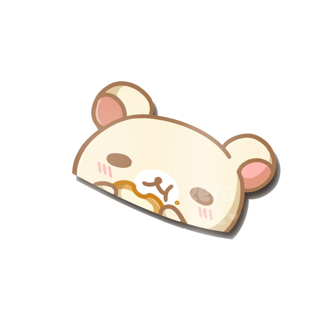 Cute Kuma Bread Peeking Vinyl Sticker - Etsy