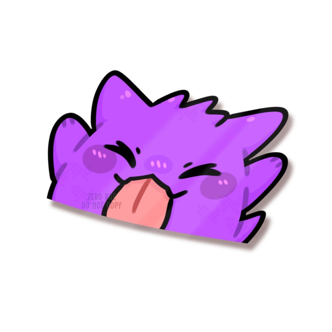 Purple Ghost Tongue Peeker Vinyl Sticker - Etsy