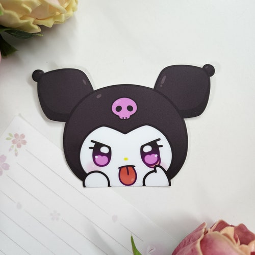 Cute Black Bunny Peeking Vinyl Sticker - Etsy