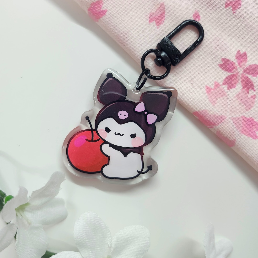 Goth Bunny Cherry Epoxy Acrylic Keychain - Etsy
