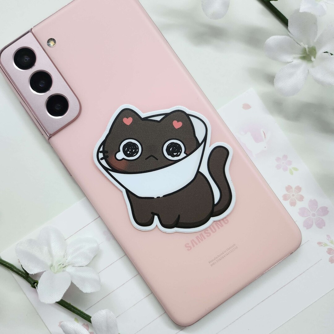 Sad Cat Cone of Shame Waterproof Vinyl Sticker Decal - Etsy