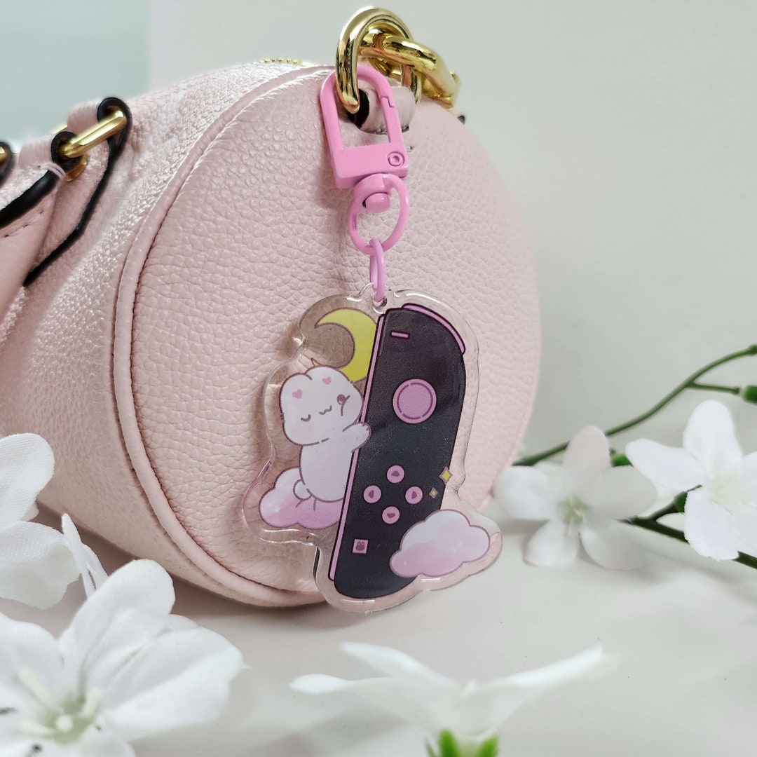 Cute Dreamy Moon Bunny Gaming Controller Epoxy Acrylic Keychain - Etsy
