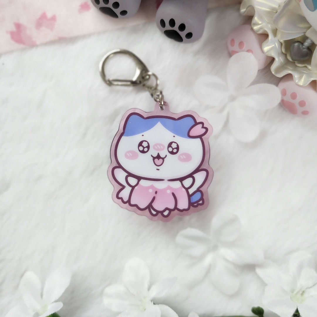 Sakura Cherry Blossom Fairy Chi Kawa Cat Acrylic Keychain - Etsy