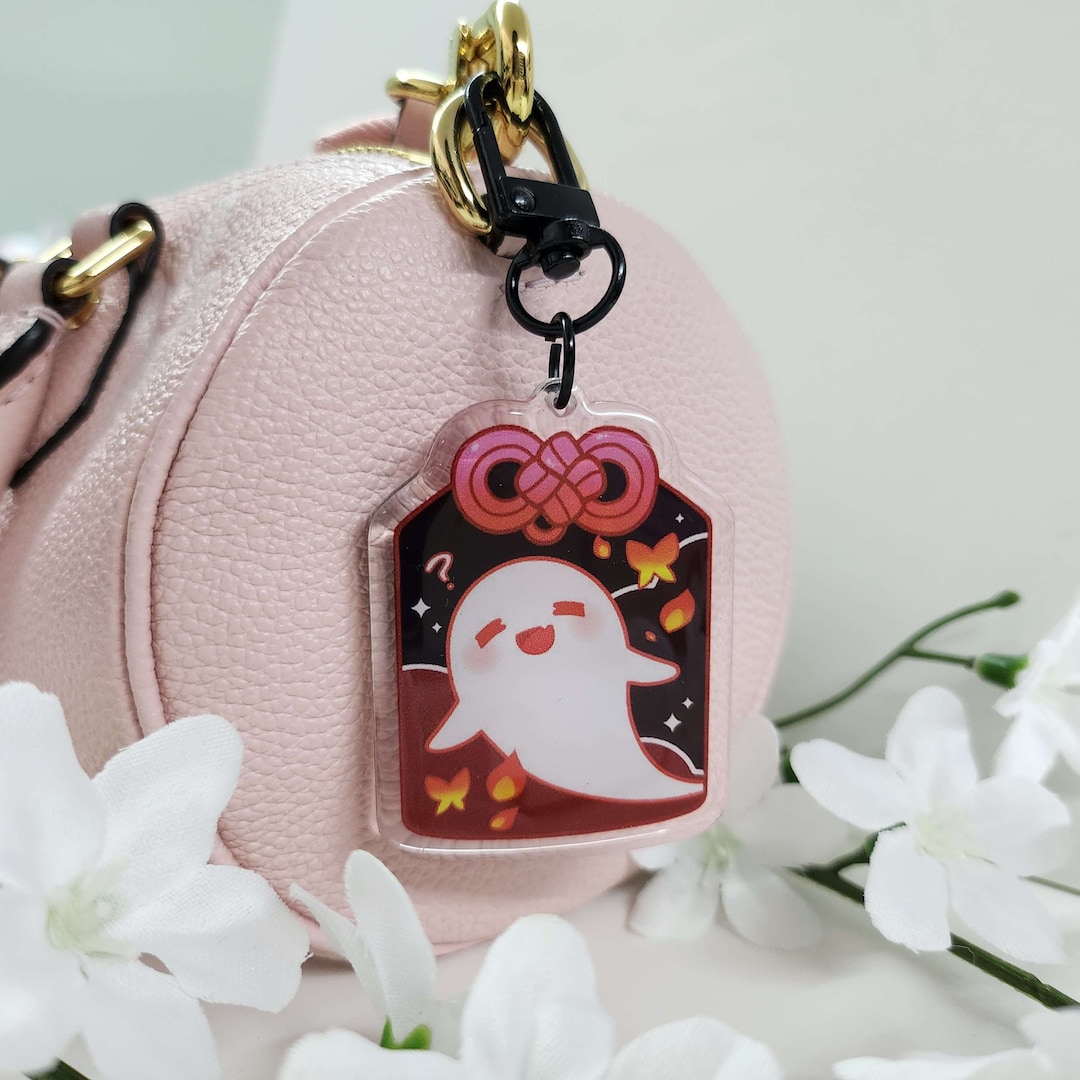 Genshin Impact Hu Tao Ghost Boo Good Luck Charm Epoxy Glitter Acrylic ...