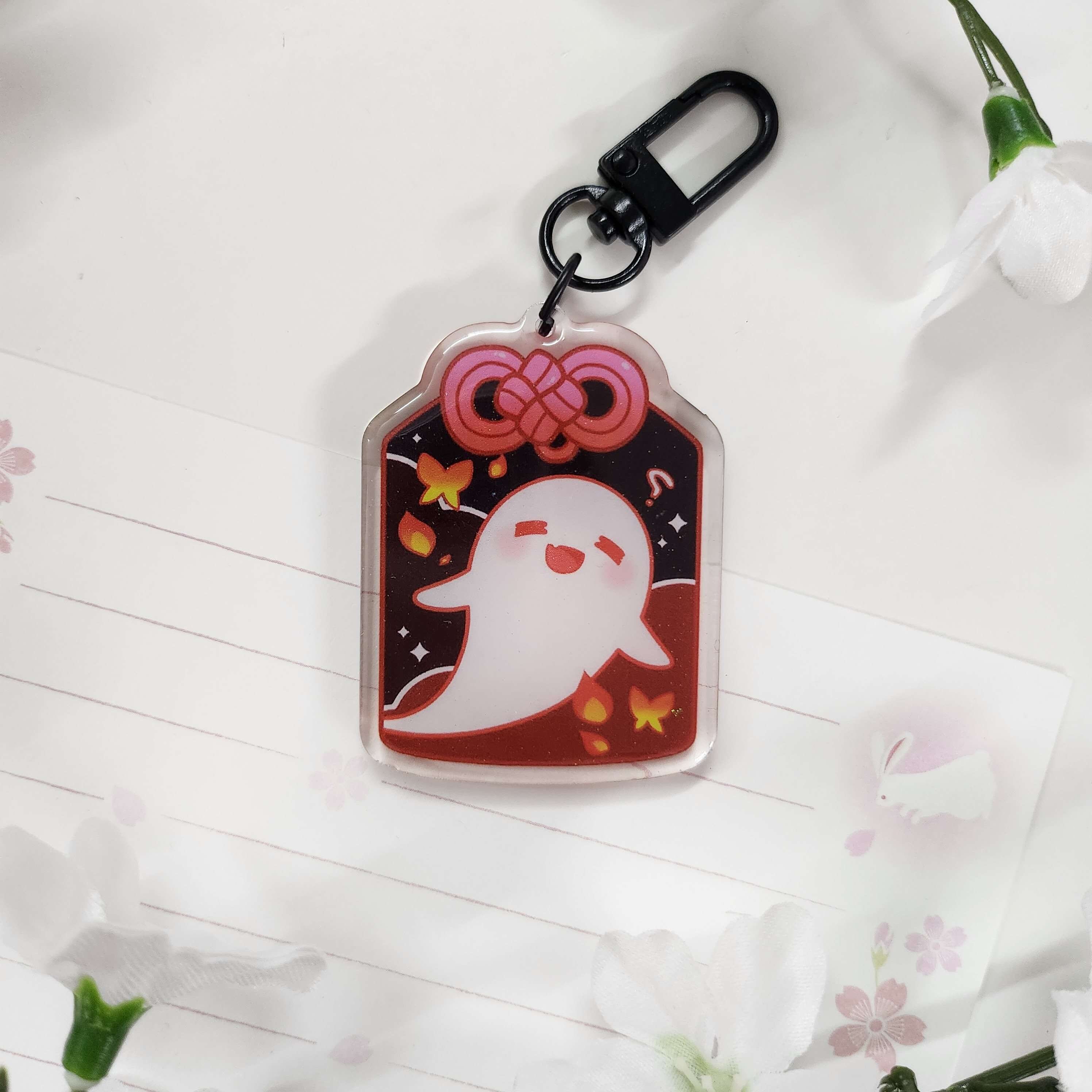 Genshin Impact Hu Tao Ghost Boo Good Luck Charm Epoxy Glitter - Etsy