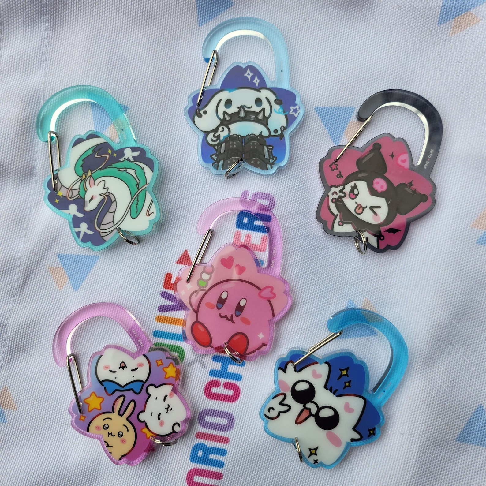 Cherry Blossom Cutie Goth Cinnamon Bunny Acrylic Carabiner Keyring ...