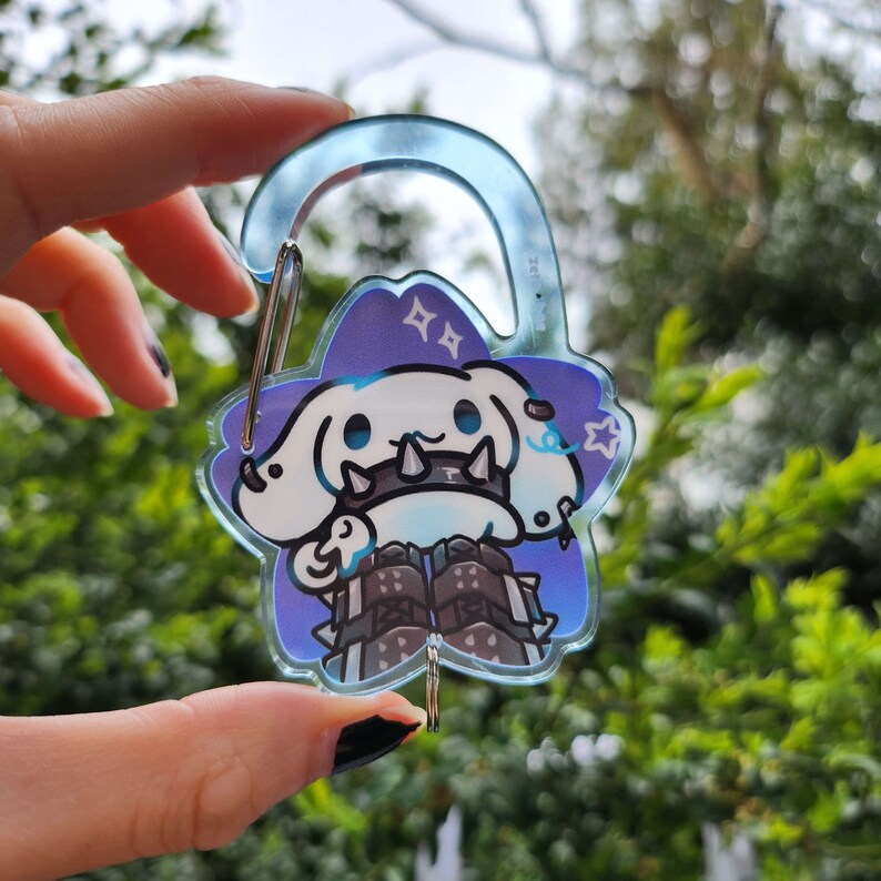 Cherry Blossom Cutie Goth Cinnamon Bunny Acrylic Carabiner Keyring ...