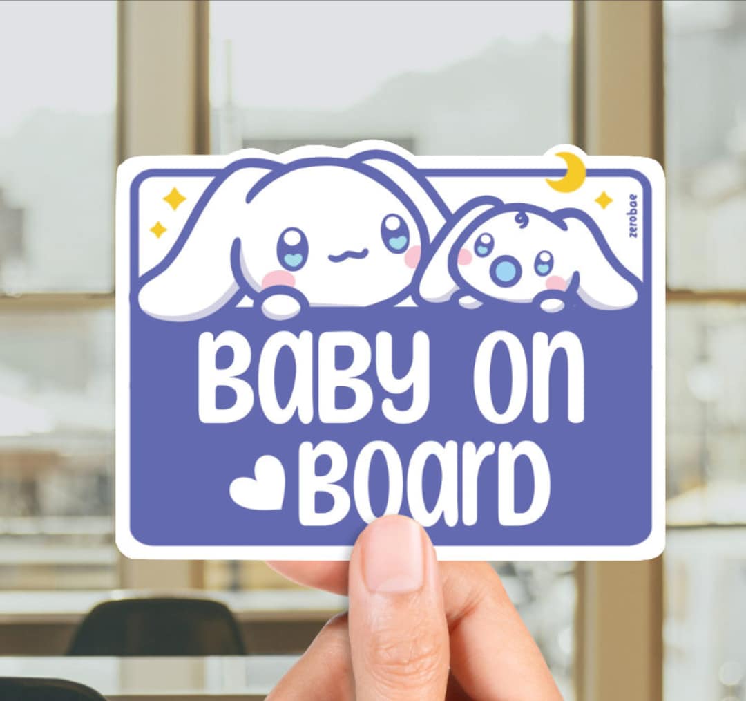 Cinna Bunny Baby on Board Vinyl Sticker - Etsy