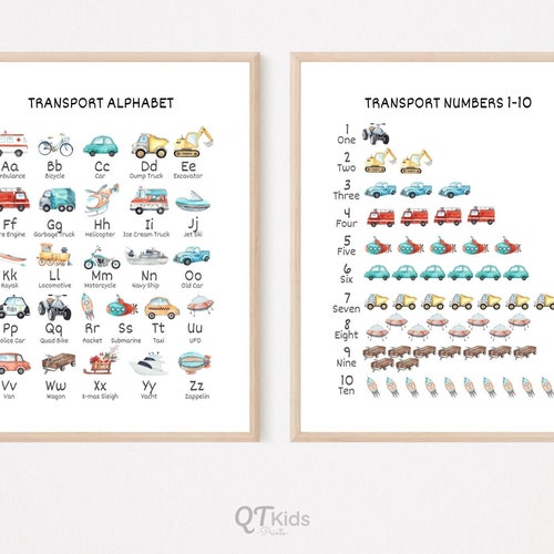 Transport Alphabet Print Alphabet Poster Nursery Prints - Etsy UK