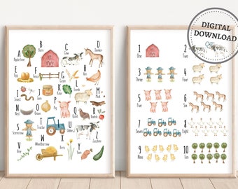 Farmyard Nursery Print Set Animal Nursery Prints Nursery - Etsy