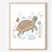 Nautical Ocean Animal Poster, Sea Turtle Nursery Print, Sea Animal Wall ...